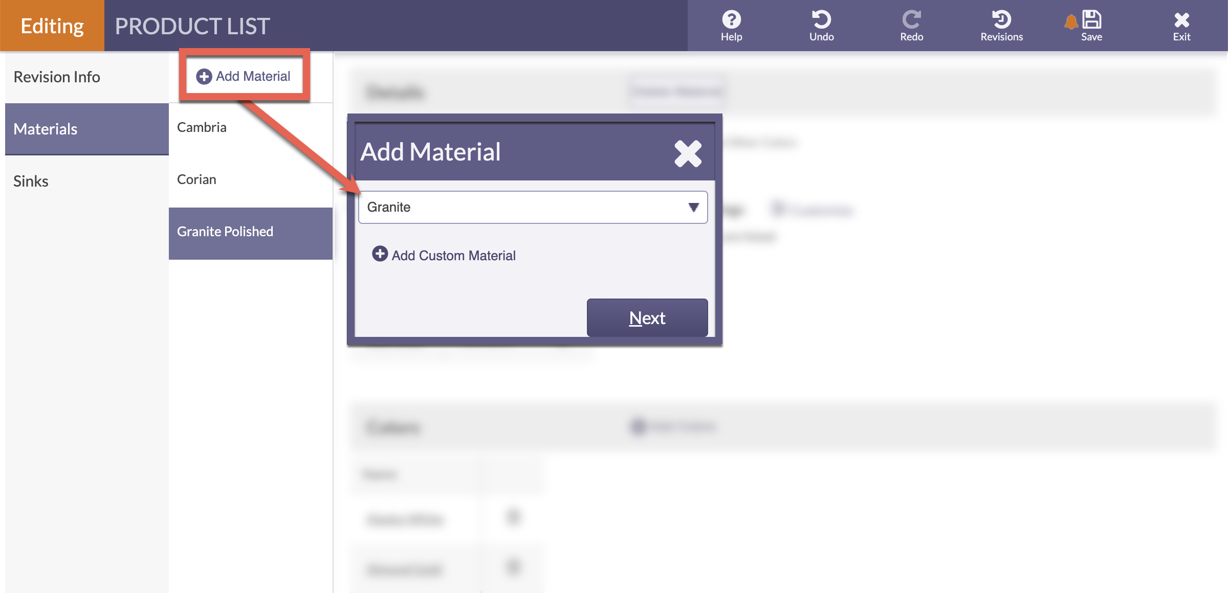 Add Materials With Different Finishes To The Product List